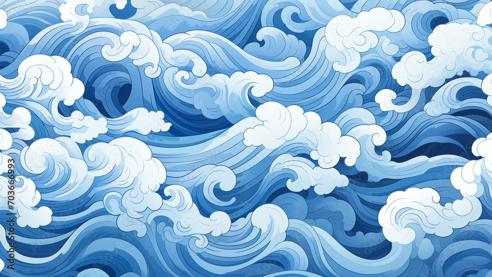 The Art of Japanese Water Waves Stock Photo | Adobe Stock