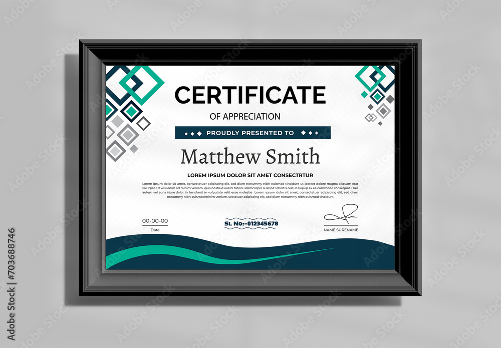 Elegant Certificate Design Layout Stock Template | Adobe Stock