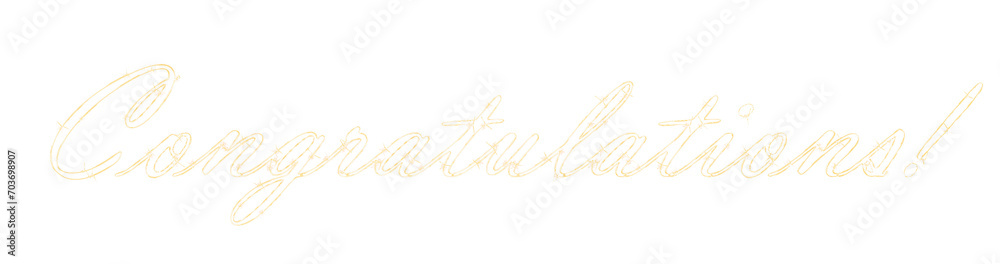 Metallic gold CONGRATULATIONS, barbed wire, 3d render effect, isolated ...