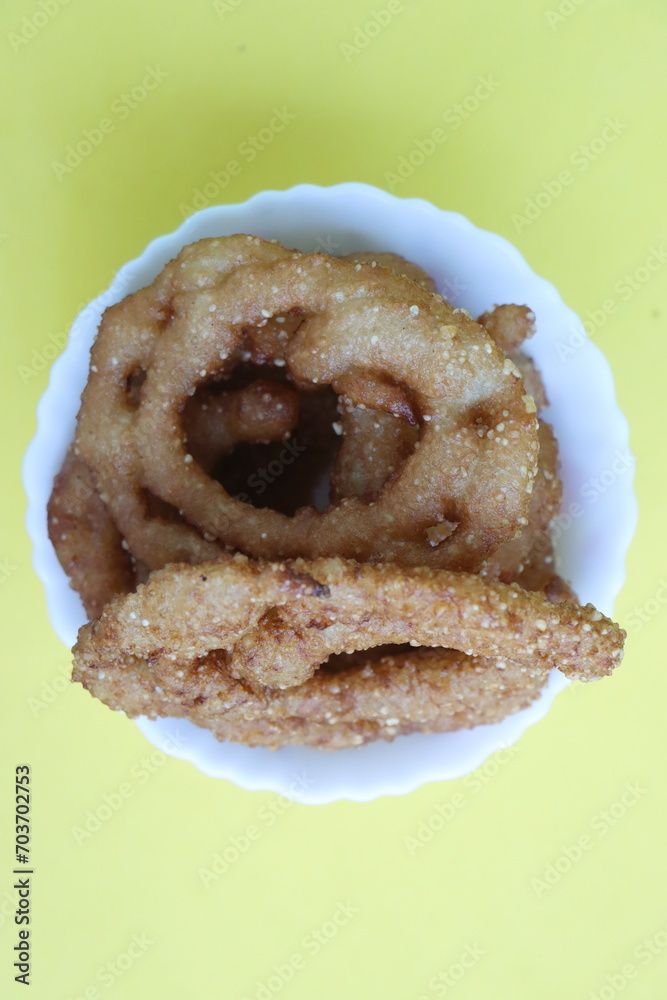 Sel roti, ring shaped rice sweet bread, popular food in nepal, sikkim ...