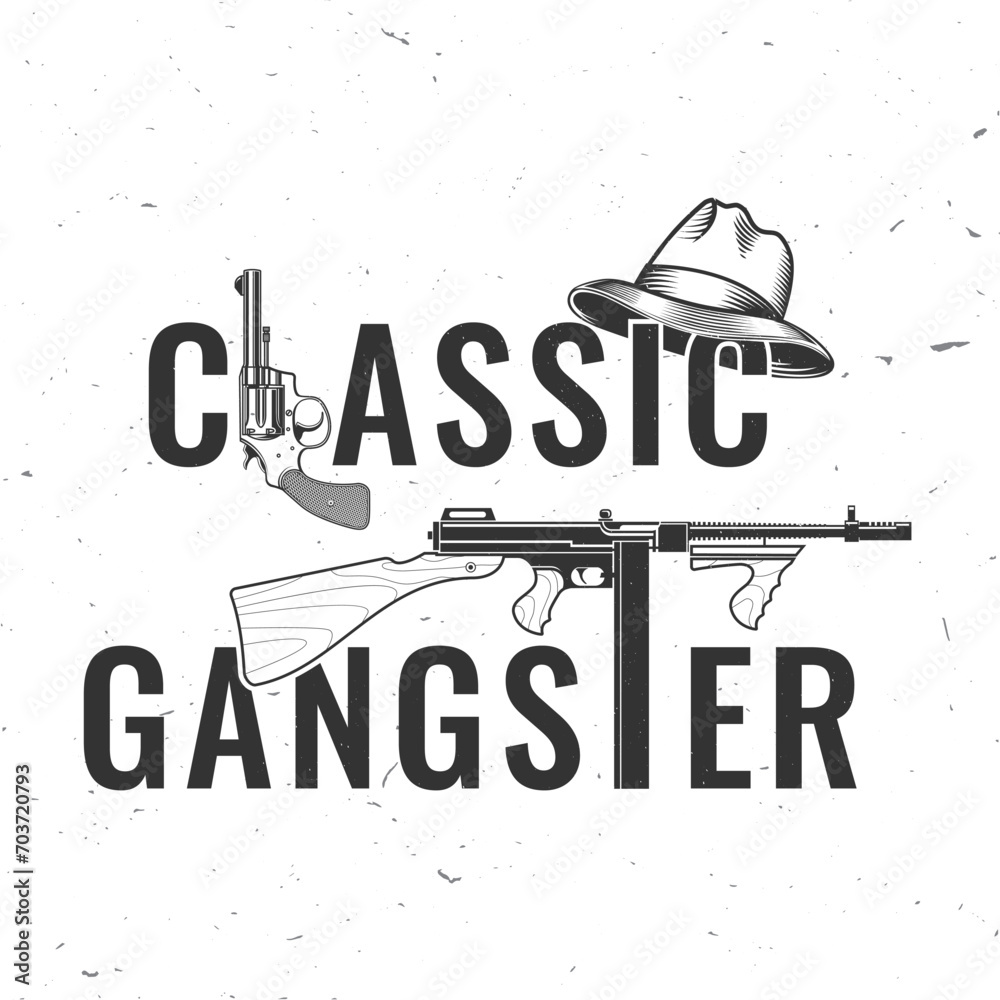 Vecteur Stock Classic gangster. Street criminal badge design. Vector ...
