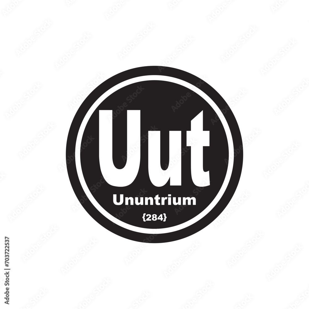 Ununtrium chemistry icon,chemical element in the periodic table Stock ...