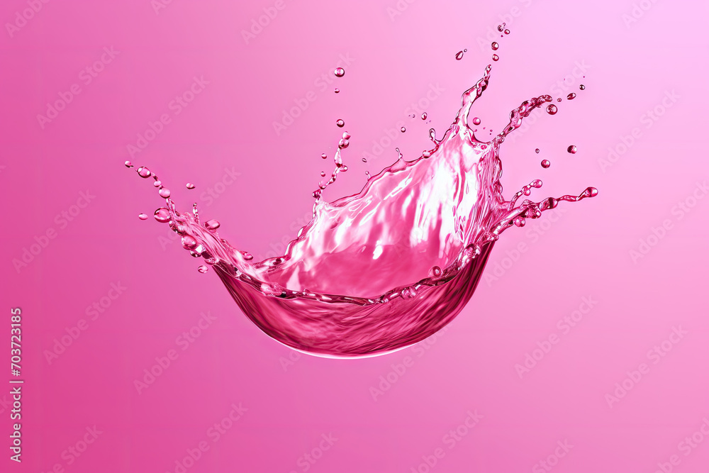 Pink water splash on pink background. A playful and vibrant image ...