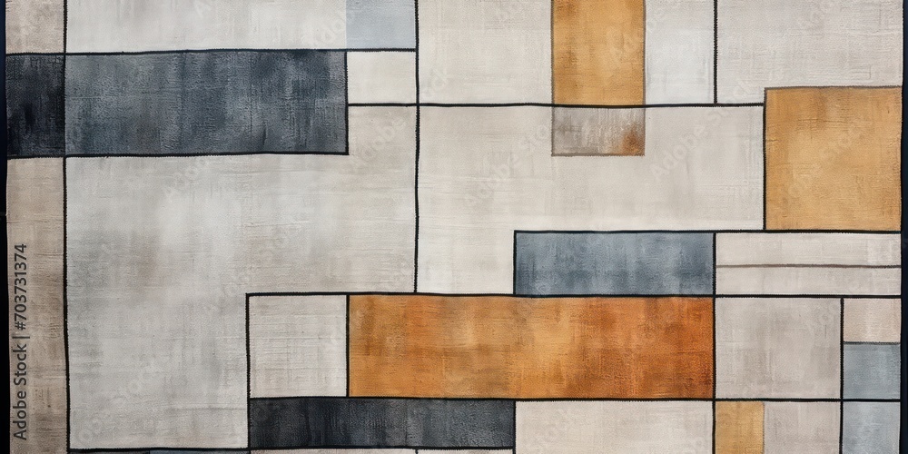 Modern geometric rug featuring an intricate wall edging pattern. It ...