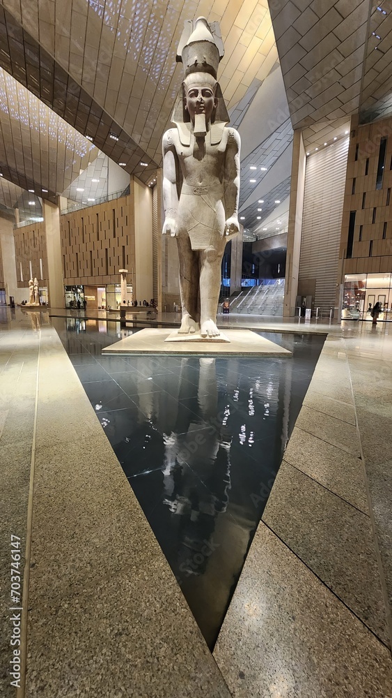 The Statue of Ramesses II in The Grand Egyptian Museum or Giza Museum ...