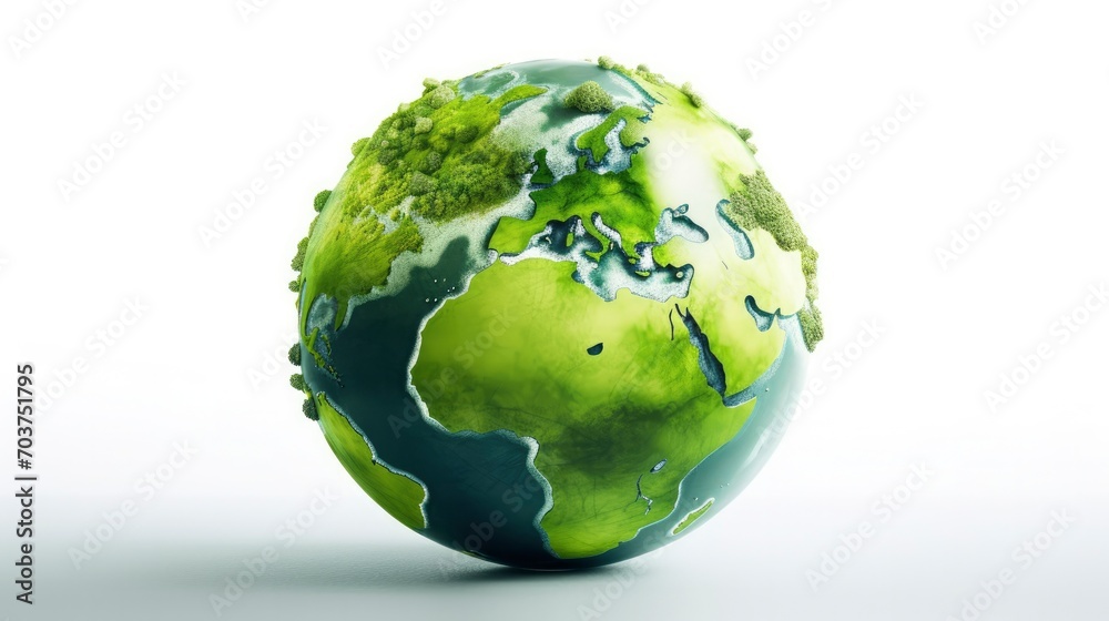 World Earth day concept. Illustration of the green planet earth on a ...