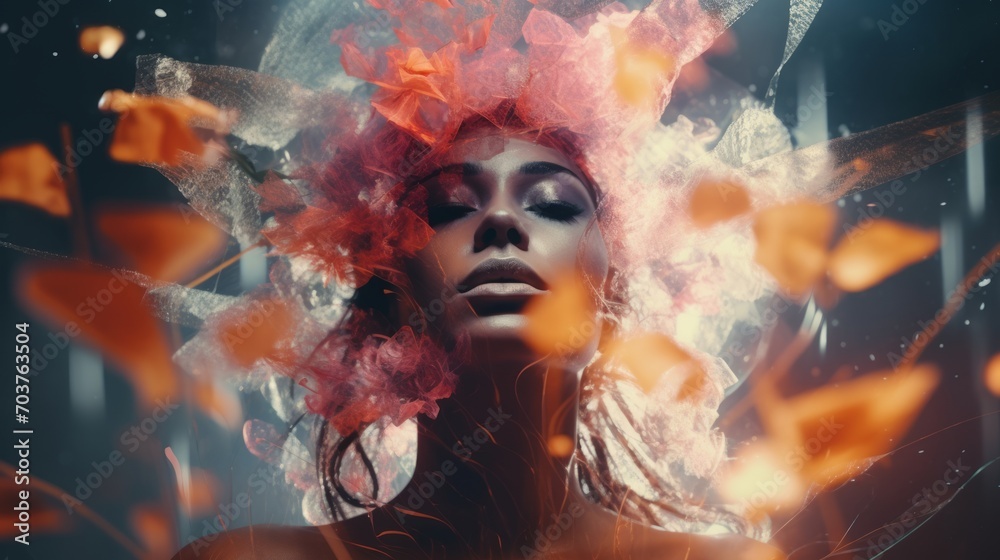 Generative AI Digitally altered photographs creating an abstract ...