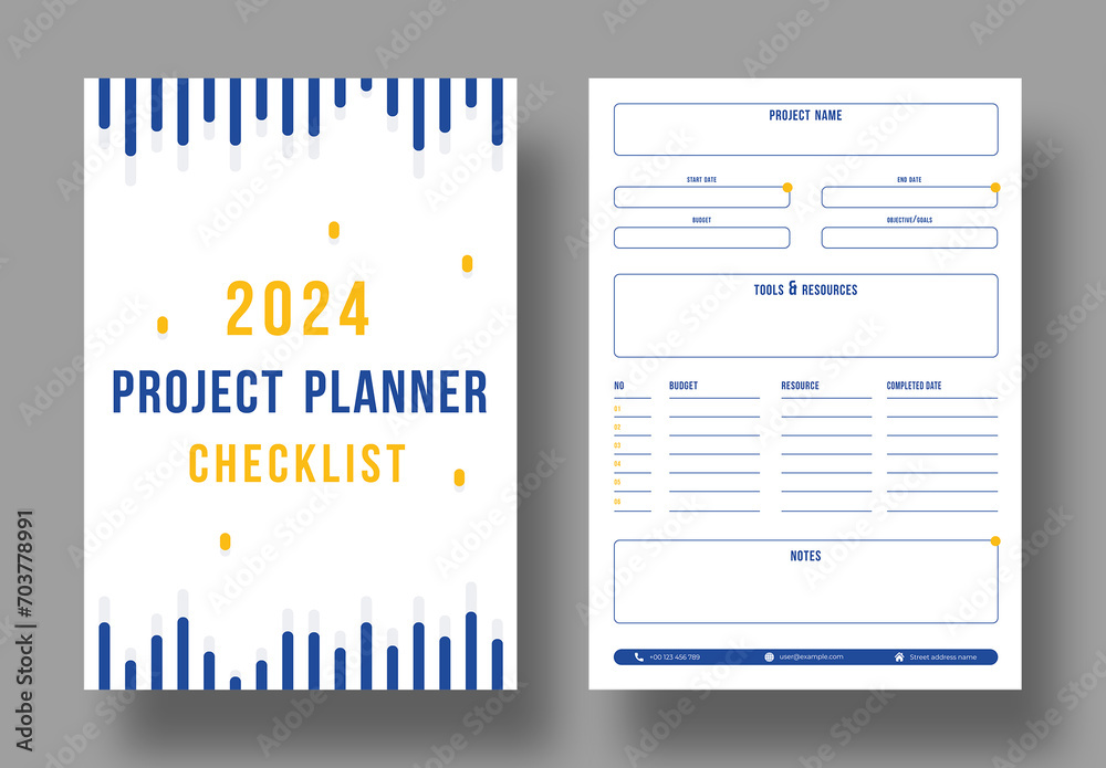 Project checklist Planner Template Stock Template | Adobe Stock