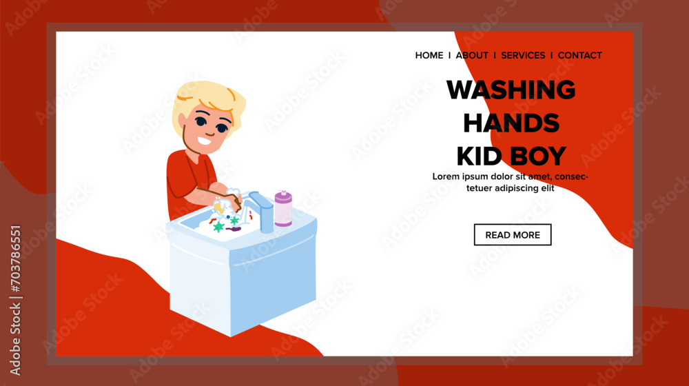 hand washing hands kid boy vector. hygiene wash, clean bathroom, soap body hand washing hands ...