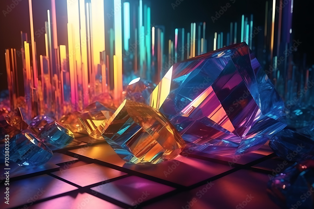 colorful crystal abstract background Stock Illustration | Adobe Stock
