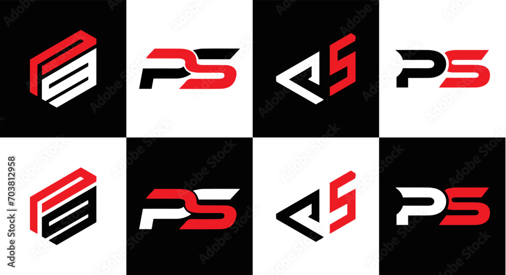 PS set ,PS logo. P S design. White PS letter. PS, P S letter logo ...