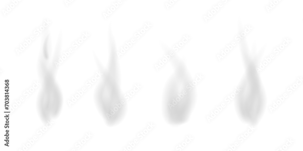 Hot steam effect vector illustration isolated on transparent. Smoke ...
