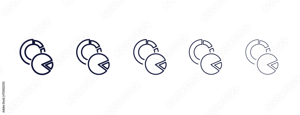 data analytics flow outline icon. Black, bold, regular, thin, light ...