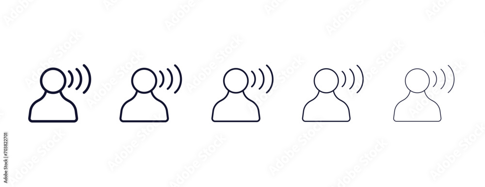 speaking outline icon. Black, bold, regular, thin, light icon from ...