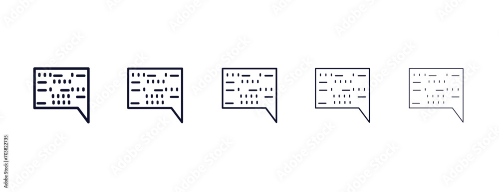 morse code outline icon. Black, bold, regular, thin, light icon from communication collection ...