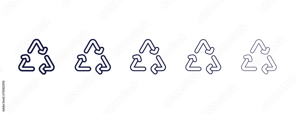 recycling symbol outline icon. Black, bold, regular, thin, light icon ...