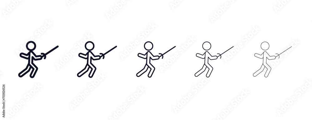 fencing attack outline icon. Black, bold, regular, thin, light icon ...