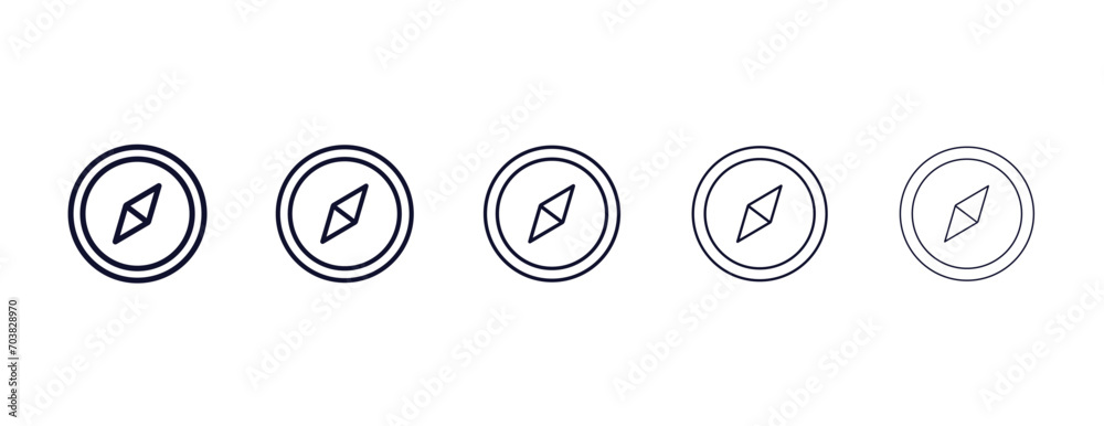 basic compass outline icon. Black, bold, regular, thin, light icon from ...