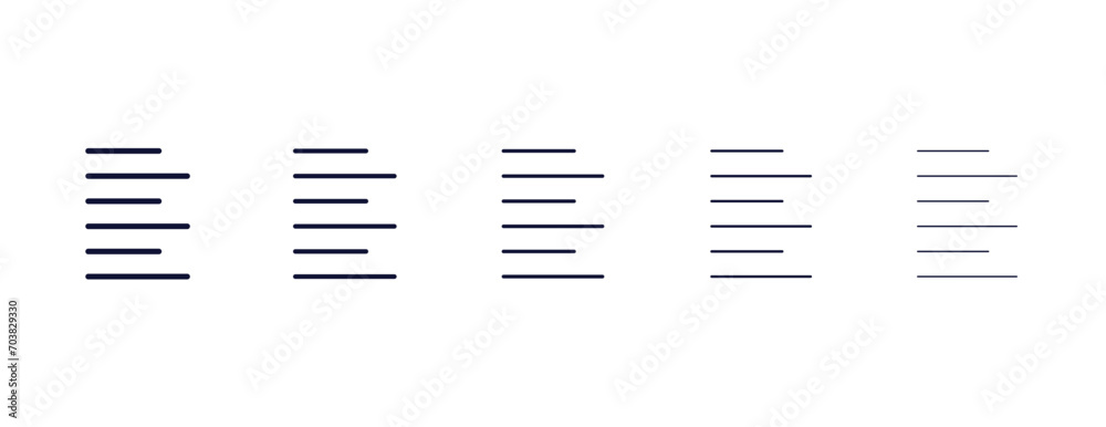 left side alignment outline icon. Black, bold, regular, thin, light icon from user interface ...