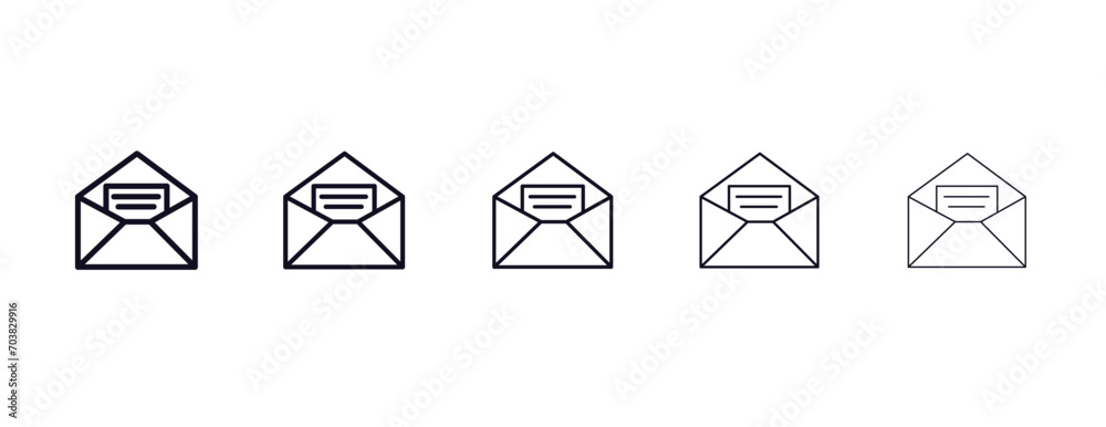 open mail outline icon. Black, bold, regular, thin, light icon from ...