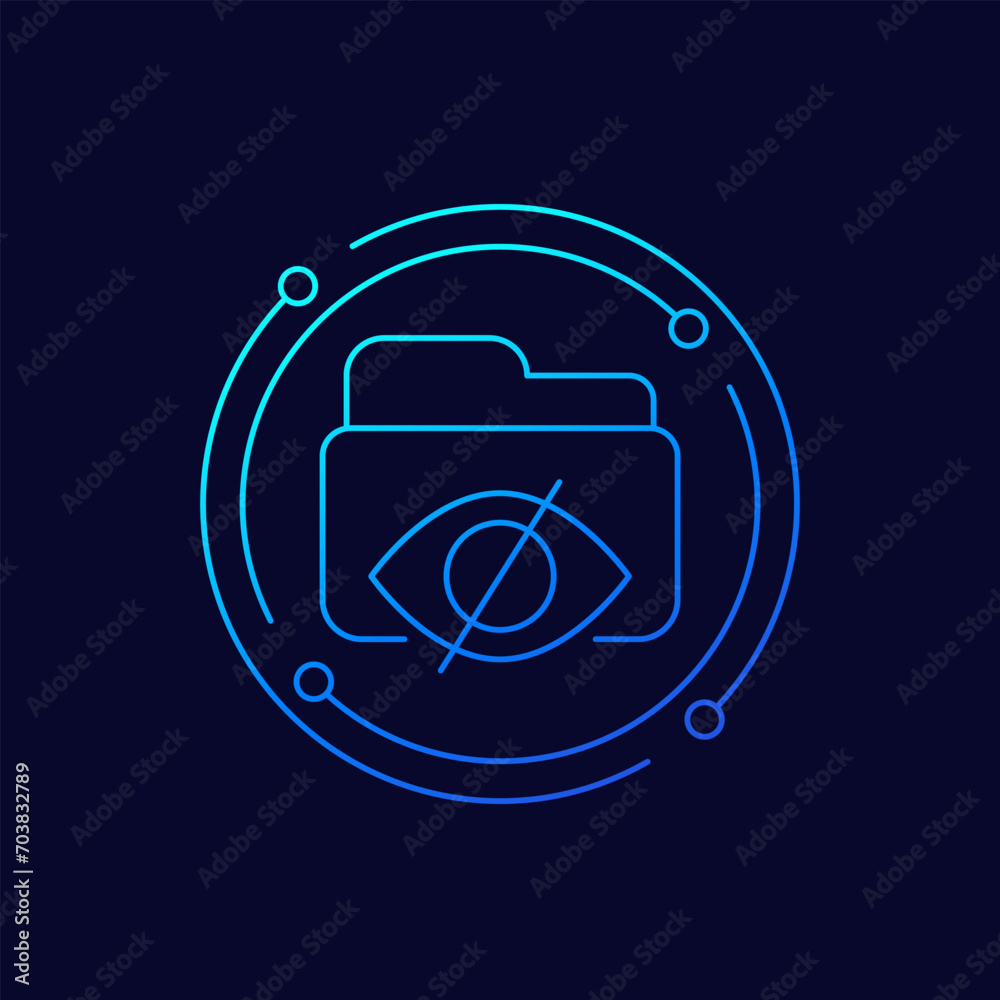 hidden folder icon in linear design Stock Vector | Adobe Stock