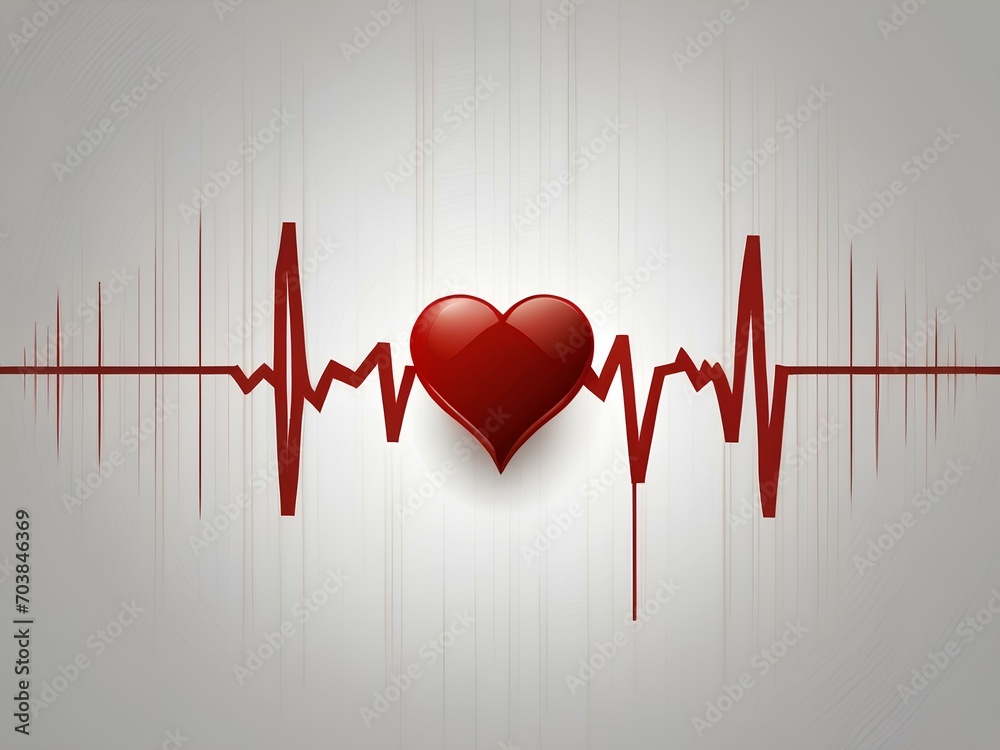 Healthcare. Red heart with heartbeat. Heart beat cardiogram. Love 14th ...