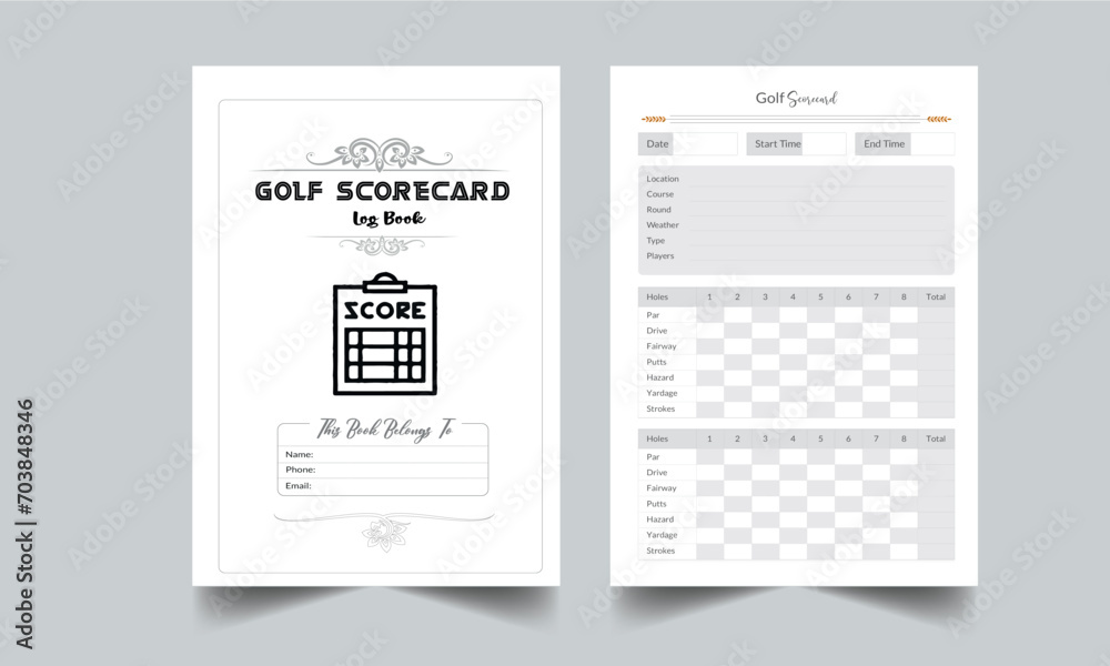 Golf Scorecard Log Book. Daily Gratitude Monthly & Yearly Undated ...