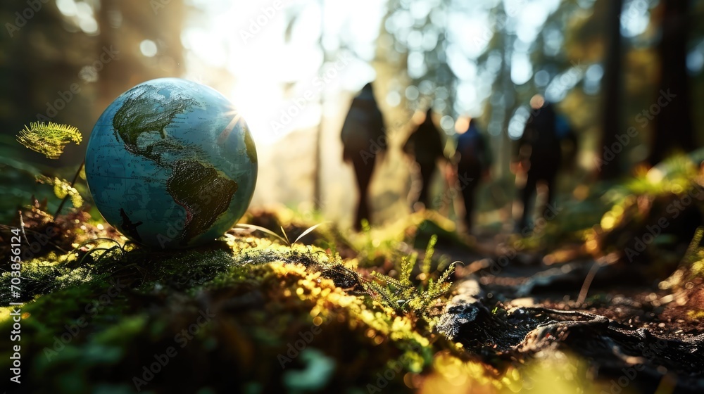 Earthbound Journeys: A Globe, the Planet Earth, Placed by a Trail ...
