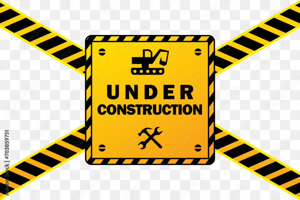 png transparent under construction sign for working area warning tape ...