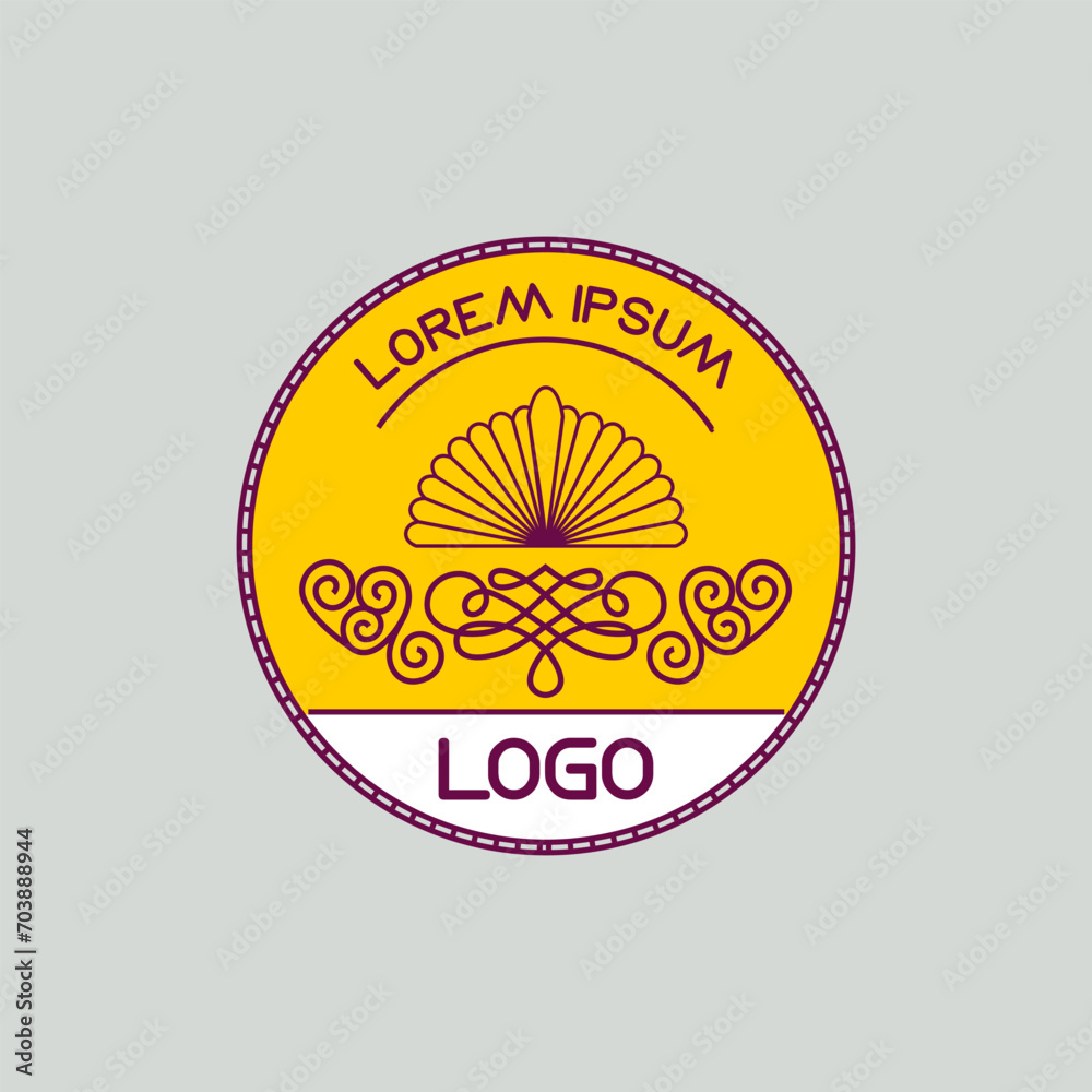 Bright Beach Badge: A Classic and Corporate Logo Design with a Circular ...