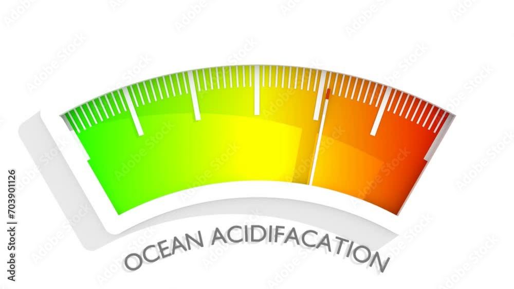 Vidéo Stock Ocean acidification value measuring device with arrow and ...