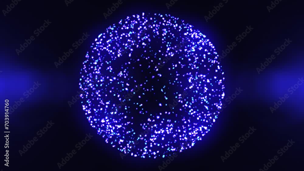 Bright futuristic particle 3d sphere in the Universe. Abstract energy ...