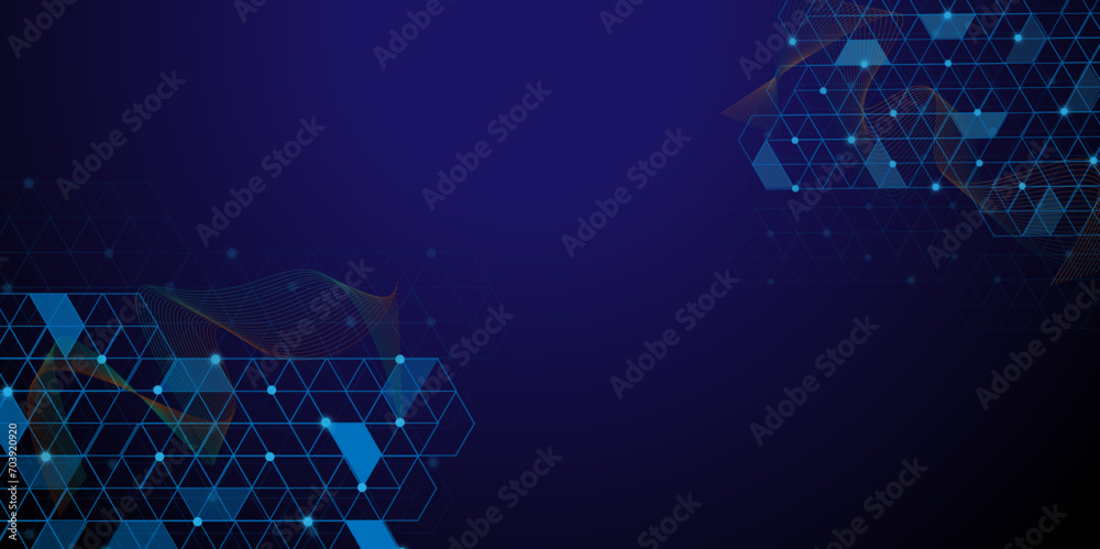 Modern scientific abstract background with hexagon shapes, lines and ...