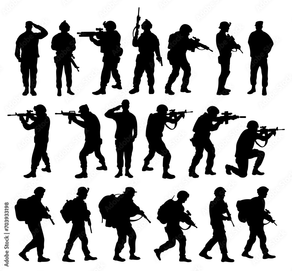 Soldier SVG Bundle, Soldiers Silhouette, Army SVG, Military SVG ...