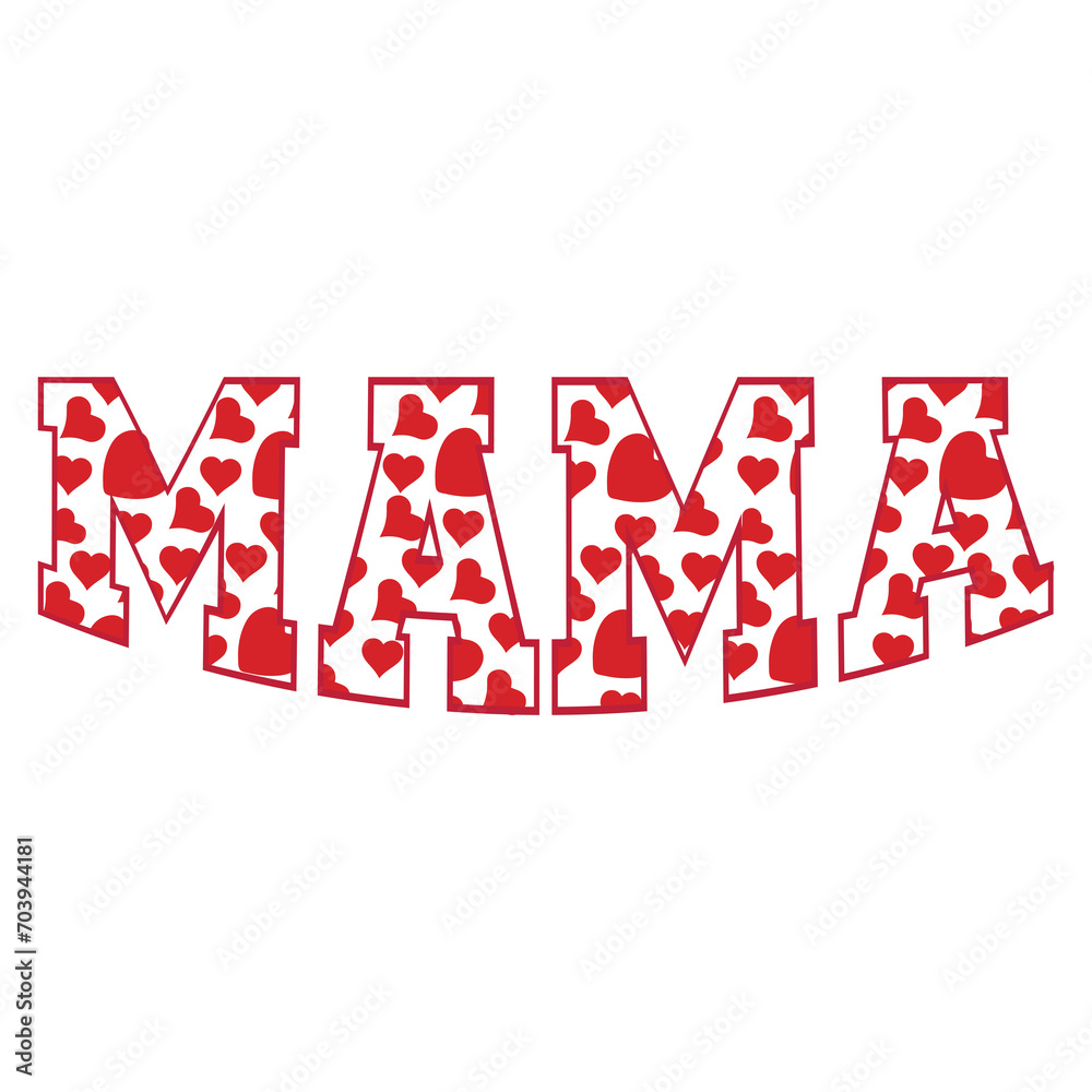 Mama Hearts svg png, mama hearts varsity sport font svg png, mom svg ...