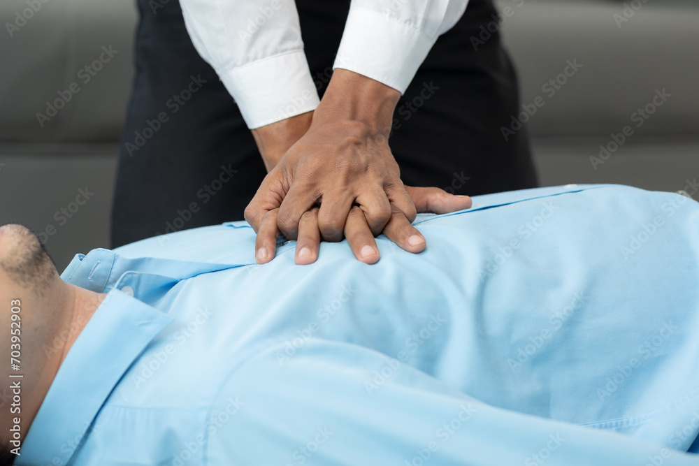 Emergency first aid CPR first aid man first aid man having heart attack ...