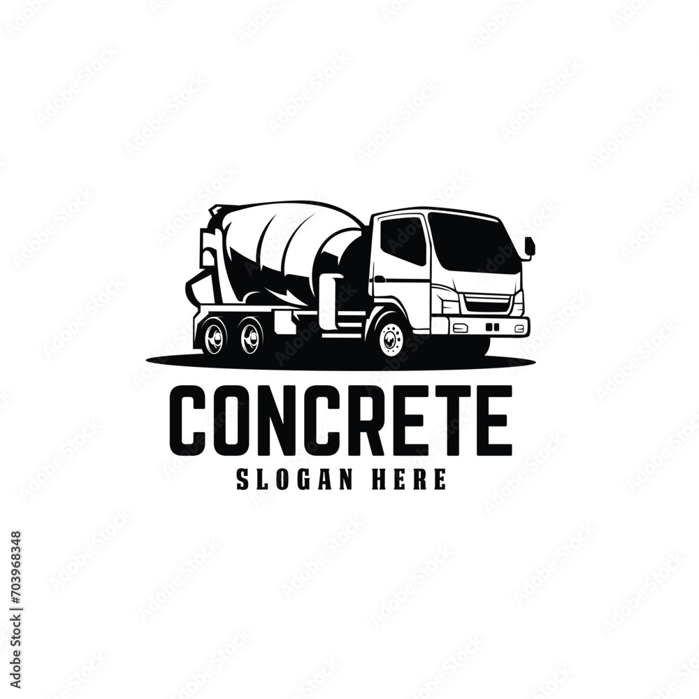 concrete mixer truck logo design Stock Vector | Adobe Stock