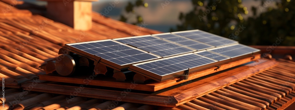 Foto de Panel solar energy photovoltaic power roof sun home cell system ...