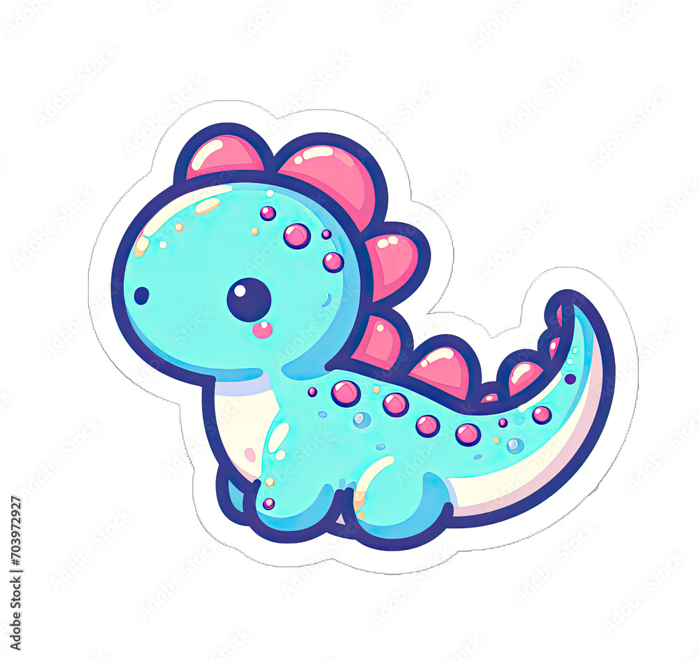 Generative AI Cute Little Dino Sticker, cute baby dinosaur sticker ...
