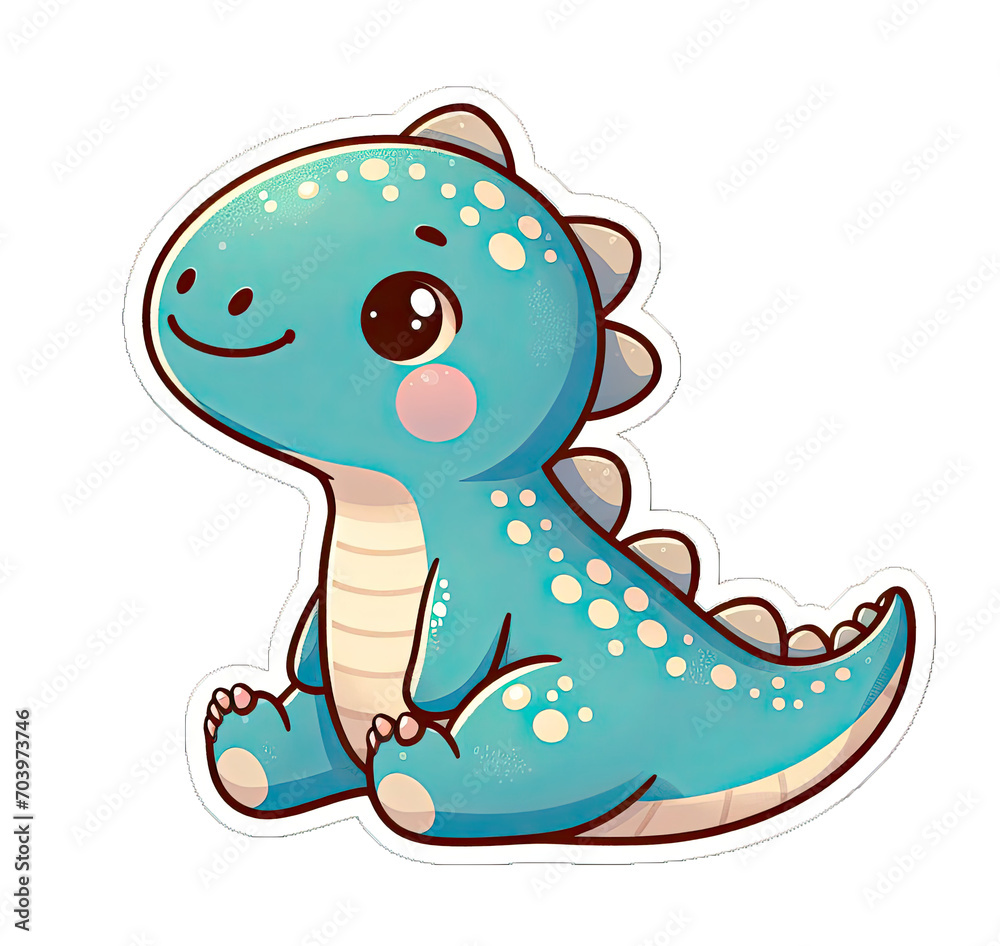 Generative AI Cute Little Dino Sticker, cute baby dinosaur sticker ...