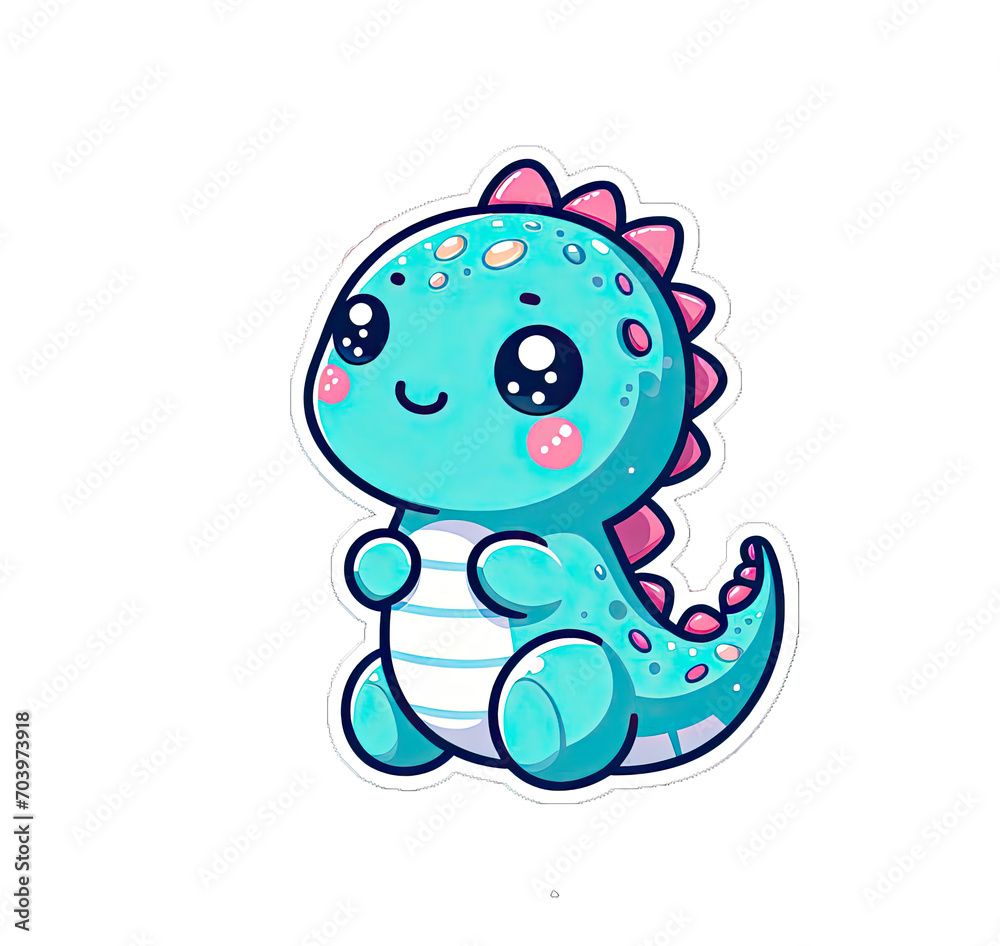 Generative AI Cute Little Dino Sticker, cute baby dinosaur sticker ...