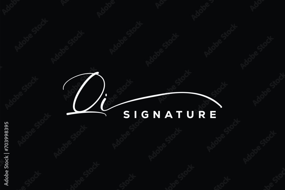 QI initials Handwriting signature logo. QI Hand drawn Calligraphy ...