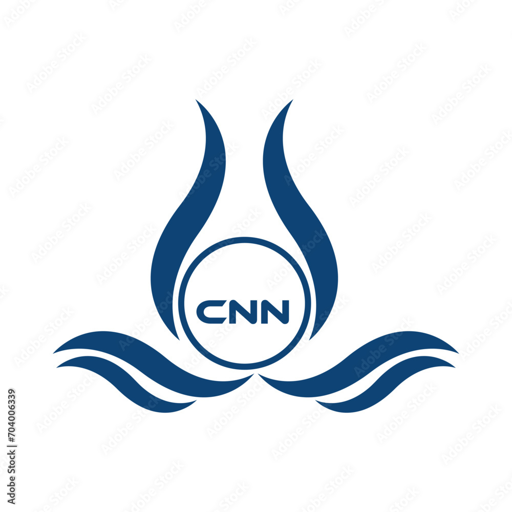 CNN letter water drop icon design with white background in illustrator ...