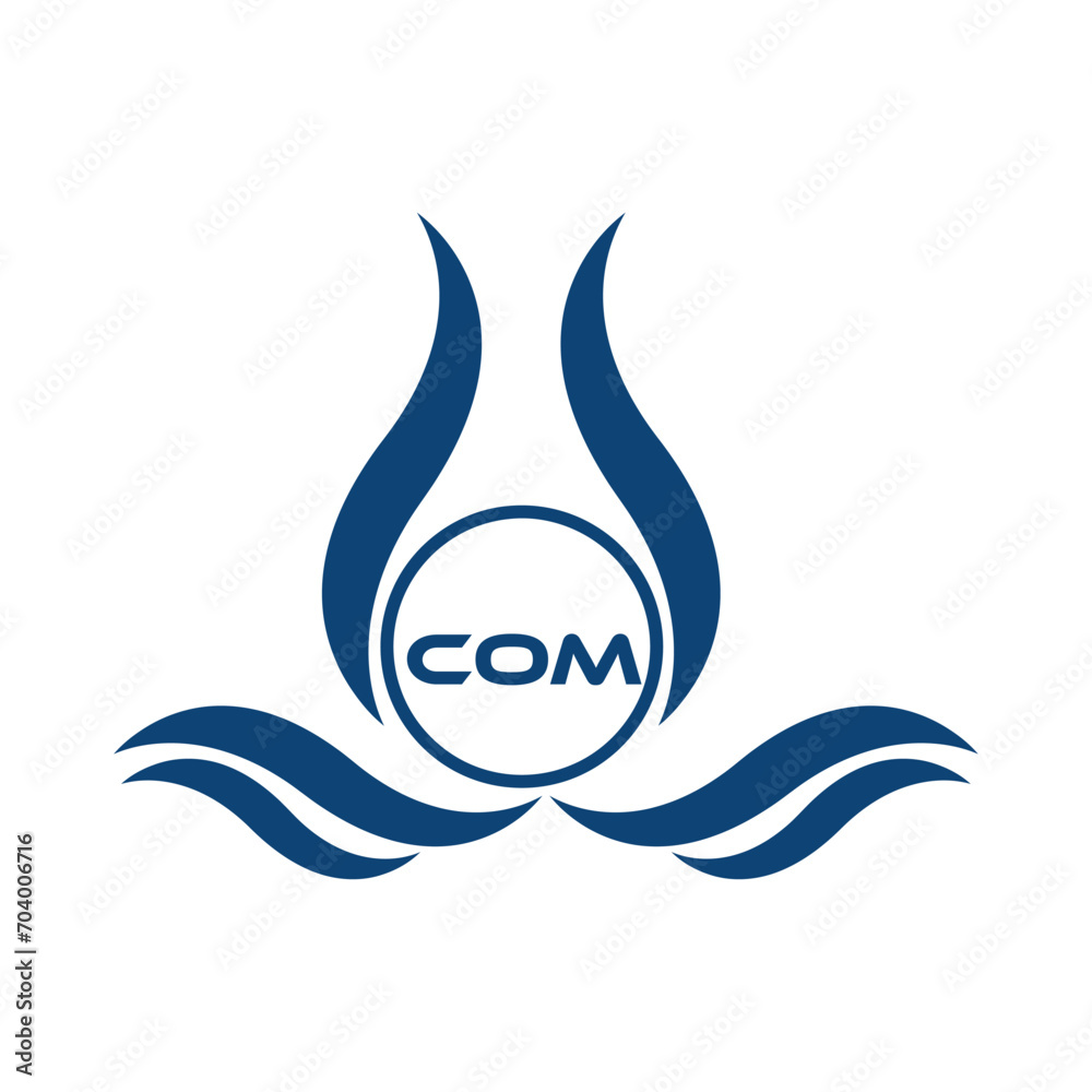 COM letter water drop icon design with white background in illustrator ...