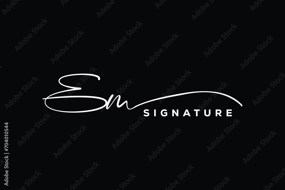EM initials Handwriting signature logo. EM Hand drawn Calligraphy ...