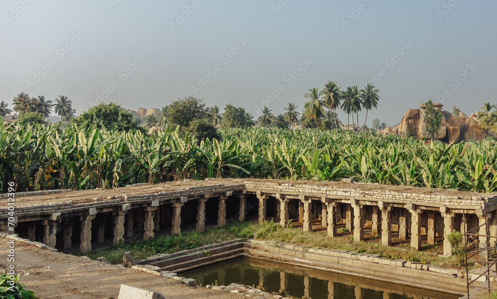 Pushkarani, Hampi are sacred water tanks of ancient times. India Stock ...