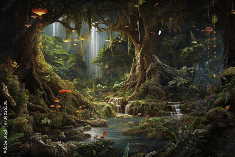 Behold a magical, lifelike forest with mythical beings and wondrous ...