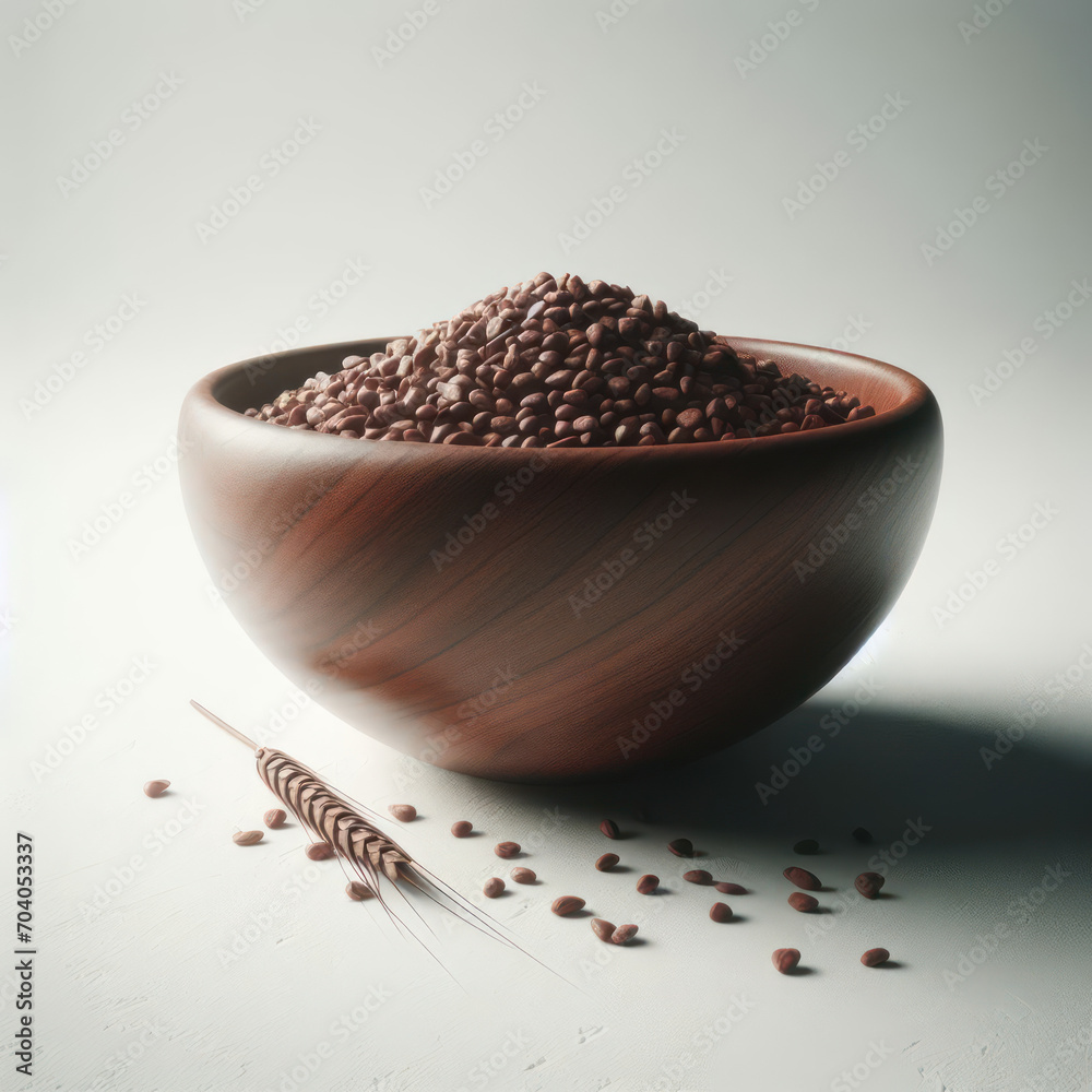 Teff, Uncooked teff grain in a bowl, Grano de teff crudo en un bol ...