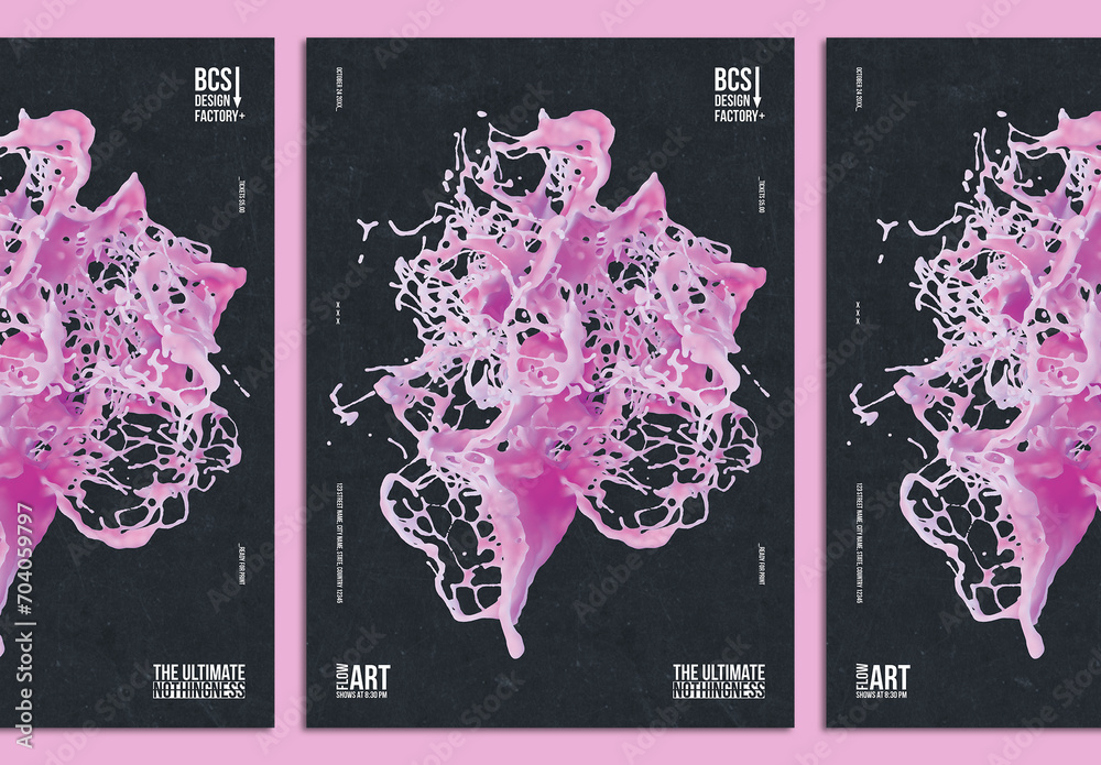 Creative 3d Poster Design Layout with Abstract Fluid Form Stock ...