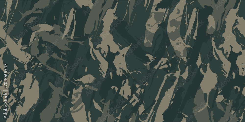 Abstract hand drown grunge camouflage, seamless brush stroke texture ...